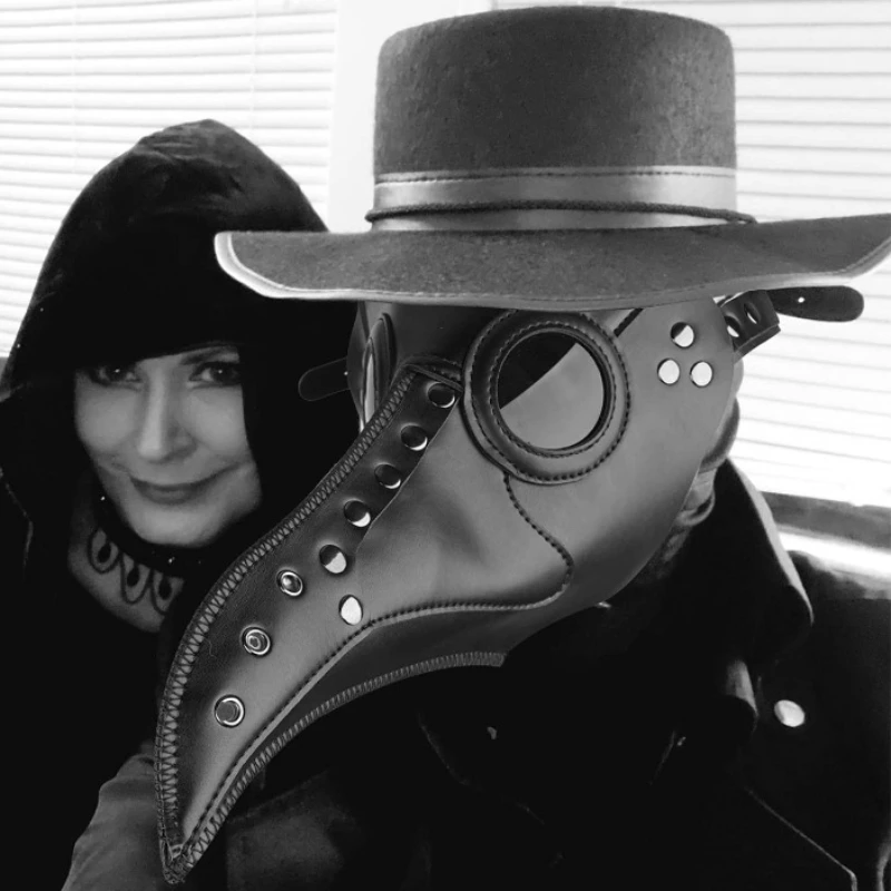 Adult-Plague-Black-Doctor-Bird-Halloween-Masks-Medieval-Steampunk-Latex ...