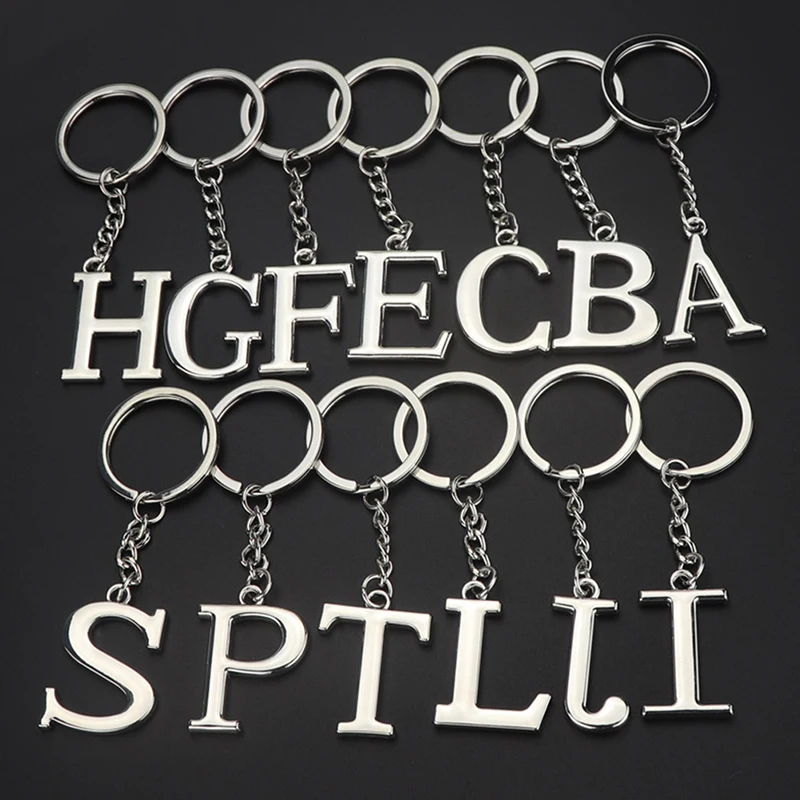 Creative Alphabet Pendant Fashion 26 Capital English Letters Metal Key ...