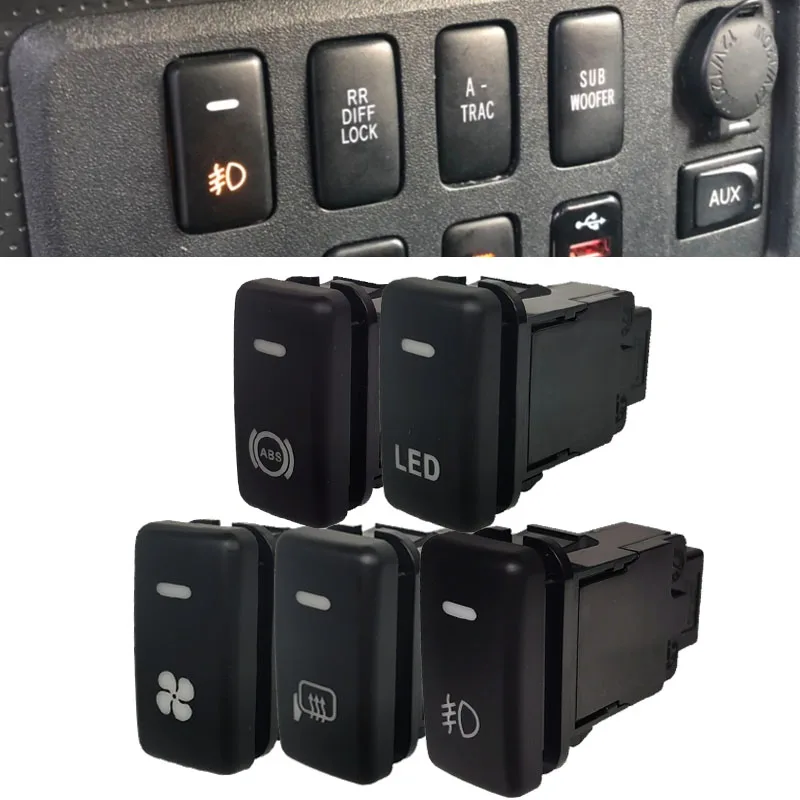 Orange Light Car Fog Light Rearview Heating ABS LED Fan Switch with ...