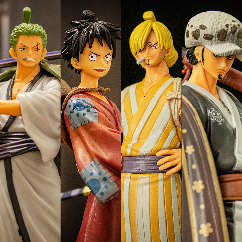 One Piece Action Figures Anime Luffy Usopp Zoro Sanji Collection 17cm ...