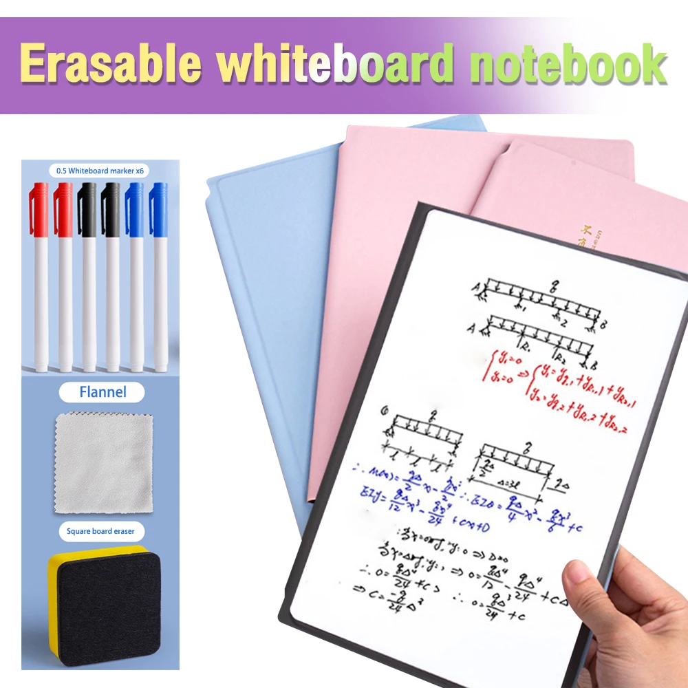 A4-A5-Reusable-Whiteboard-Notebook-Memo-Free-Whiteboard-Pen-Erasing ...
