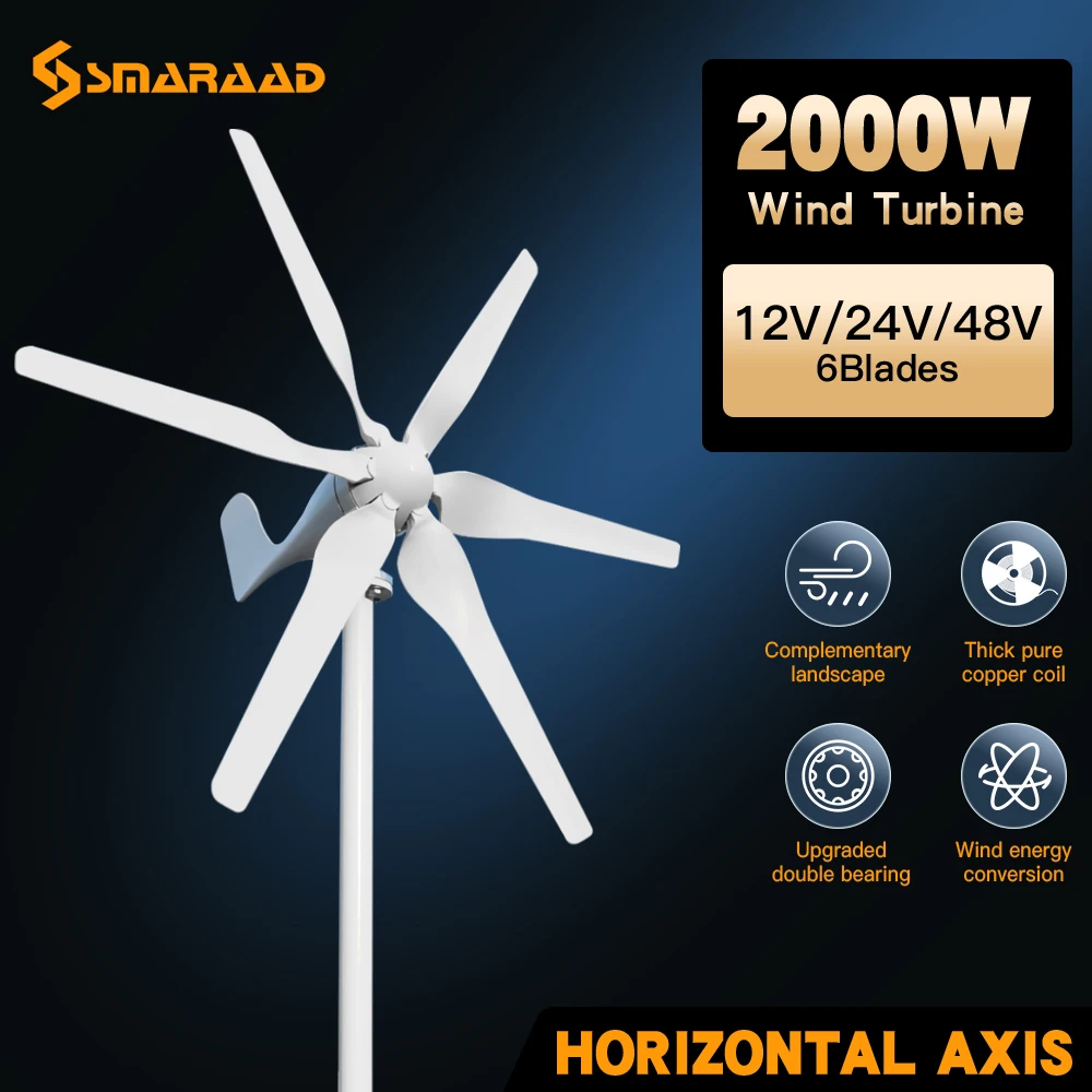Poland Fast Delivery Of New Energy Wind Turbines 2000W Horizontal ...