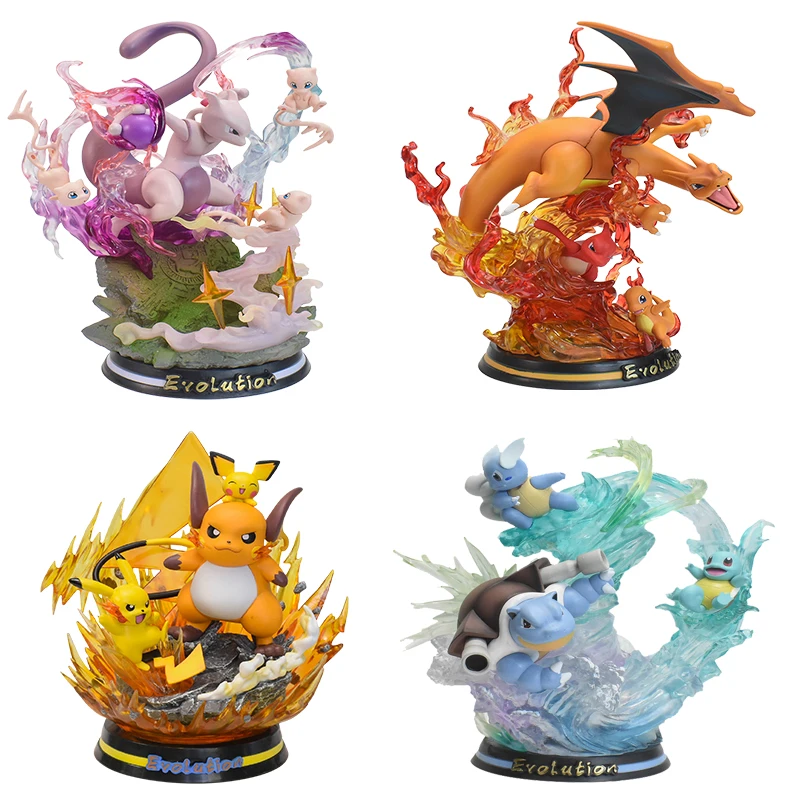 Anime-Figure-Pokemon-Evolution-Charizard-Mewtwo-Gengar-PVC-Action ...