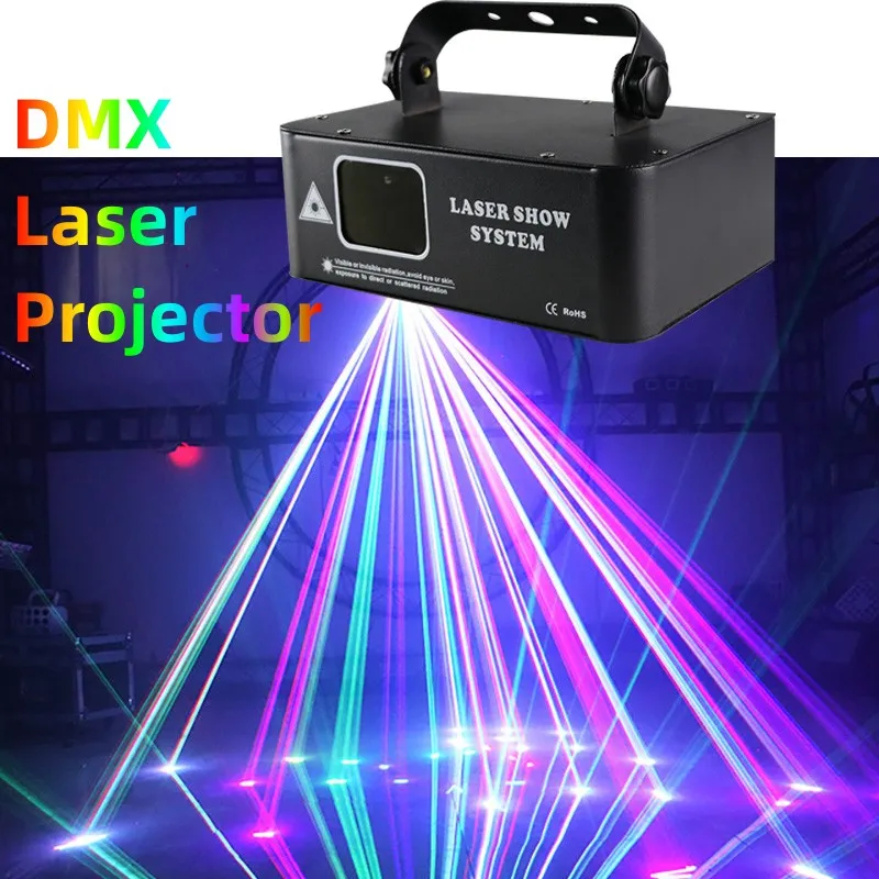 Luz-do-laser-do-est-gio-do-RGB-com-controle-de-som-projetor-do-feixe ...