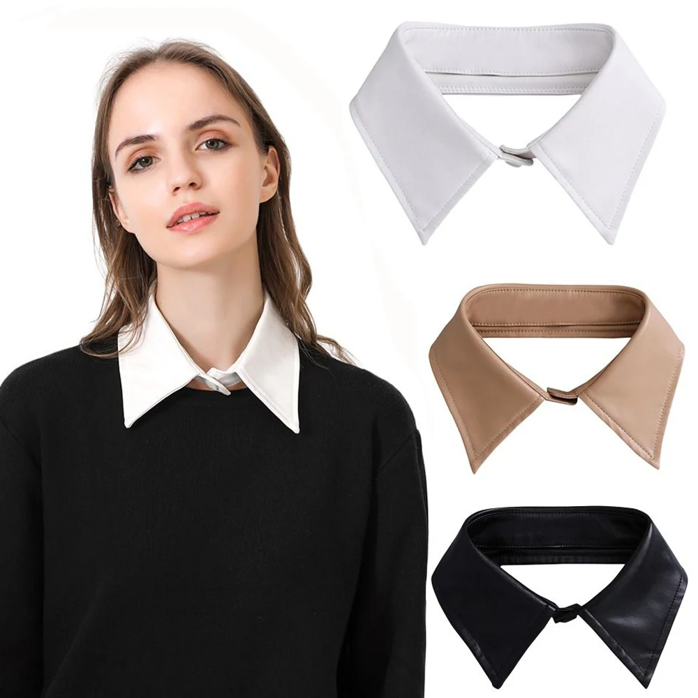 Colletto-finto-in-PU-colletto-della-camicia-staccabile-Vintage-per-le ...