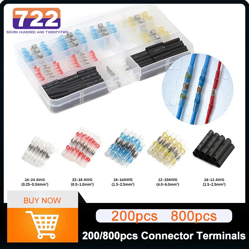 Waterproof-Connector-Terminal-Block-200-800pcs-Mixed-Heat-Shrink ...