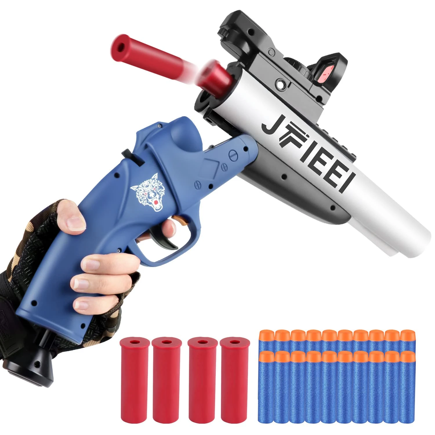 Double Barrel Shotgun Shell Ejecting Toy Nerf Gun Soft Bullet Toy Gun ...