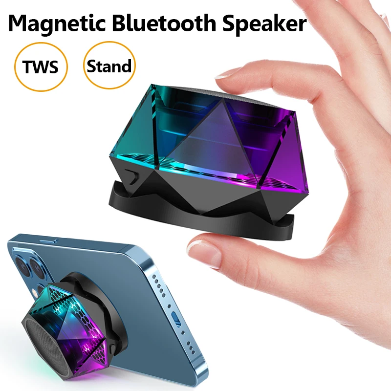 Mini-Magnetic-Bluetooth-Speaker-Wireless-TWS-Connection-Stereo ...