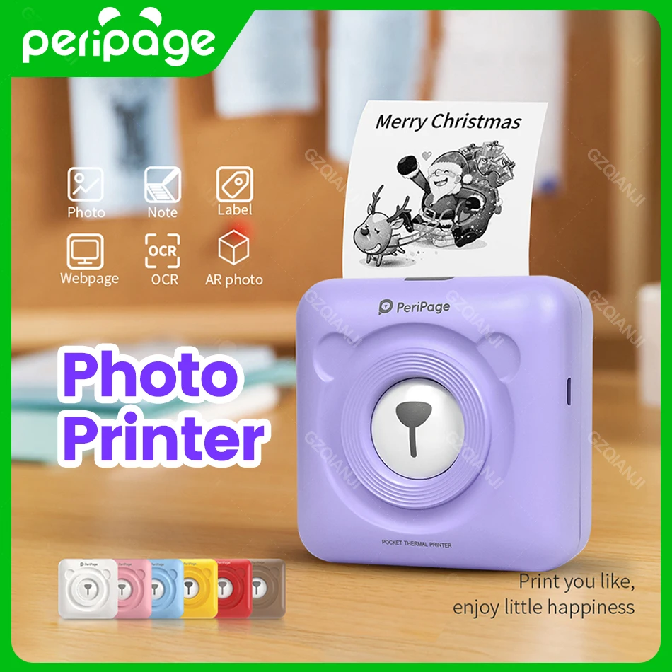304dpi-Peripage-A6-Bluetooth-Mini-Pocket-Printer-Thermal-Photo-Label ...