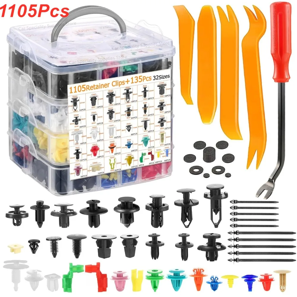 1105Pcs-100Pcs-Plastic-Car-Fastener-Clips-Kit-Mixed-Car-Bumper-Door ...