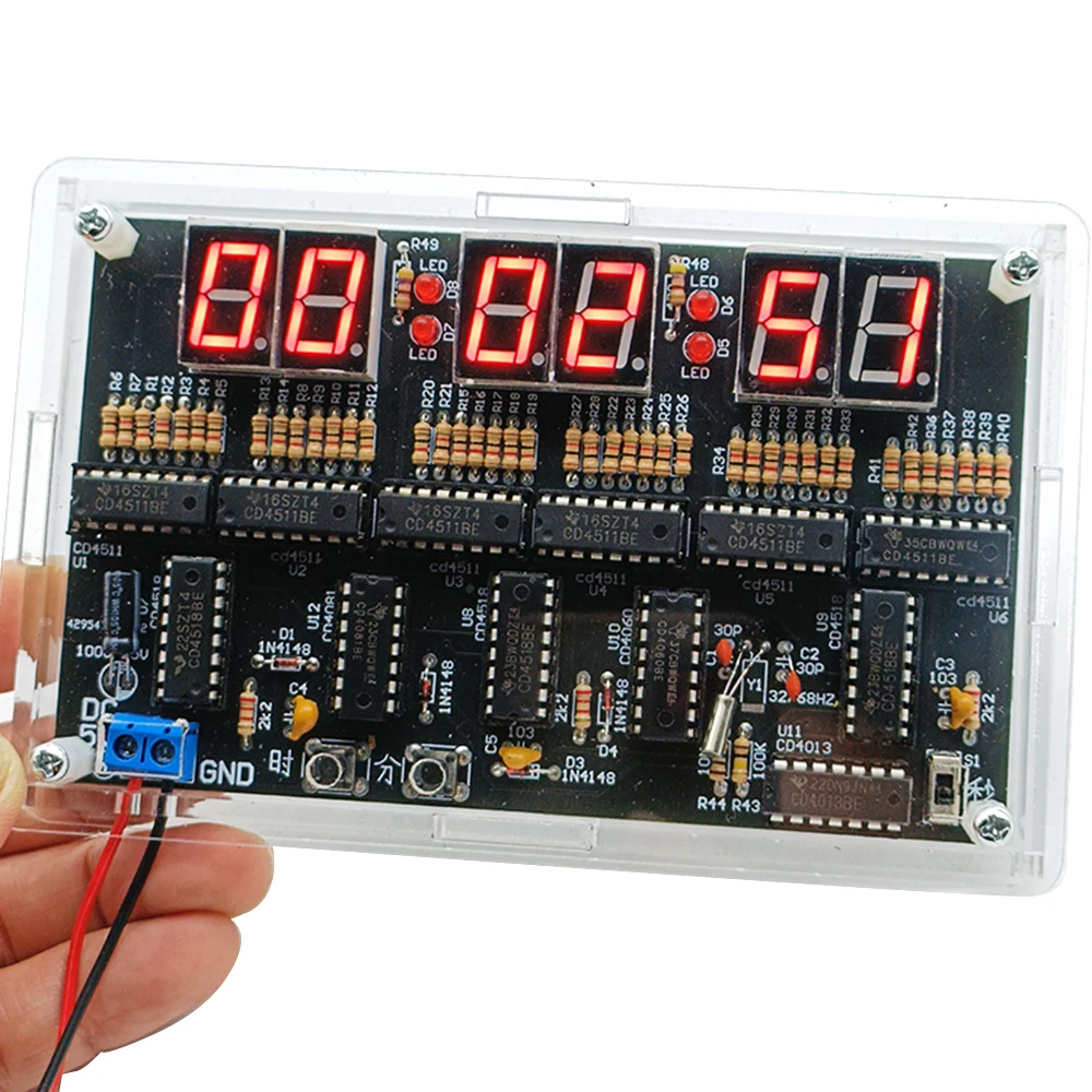 6-Digits-DIY-Clock-Kit-Auto-Display-Time-Alarm-Clock-Soldering-Practice ...