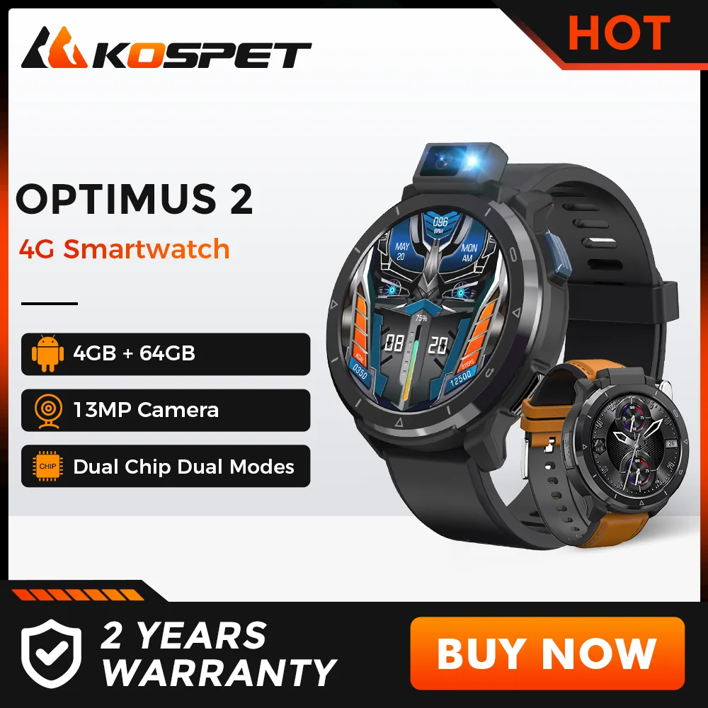 Kospet Optimus 2 4g Smart Watch Men 4gb 64gb 13mp Camera Flash 2260 Mah ...