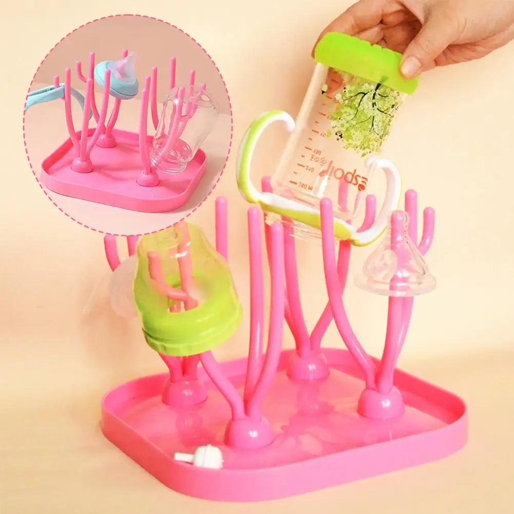 Baby-Bottle-Drain-Rack-Drying-Draining-Foldable-Anti-slip-Portable-Baby ...