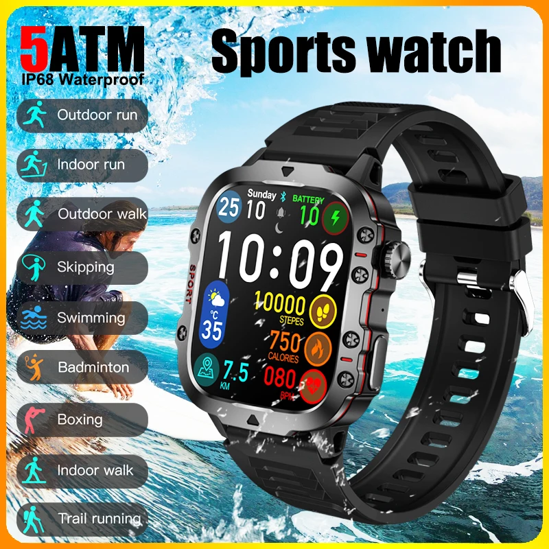 New-Rugged-And-Durable-Military-Smart-Watch-IP68-5ATM-Waterproof-1-96 ...