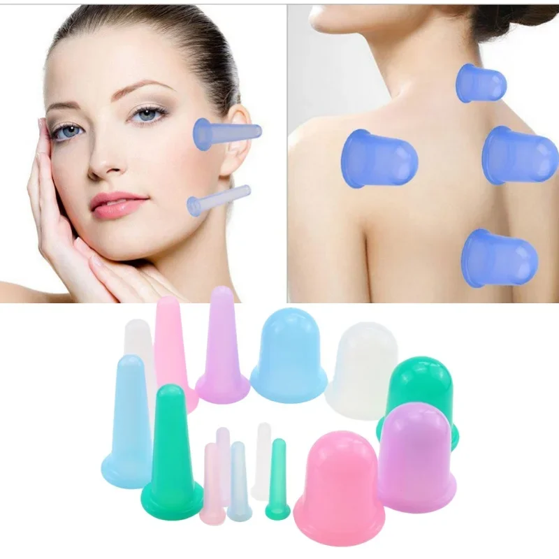 Silicone Vacuum Cupping Massage Jars Anti Cellulite Massage Facial ...