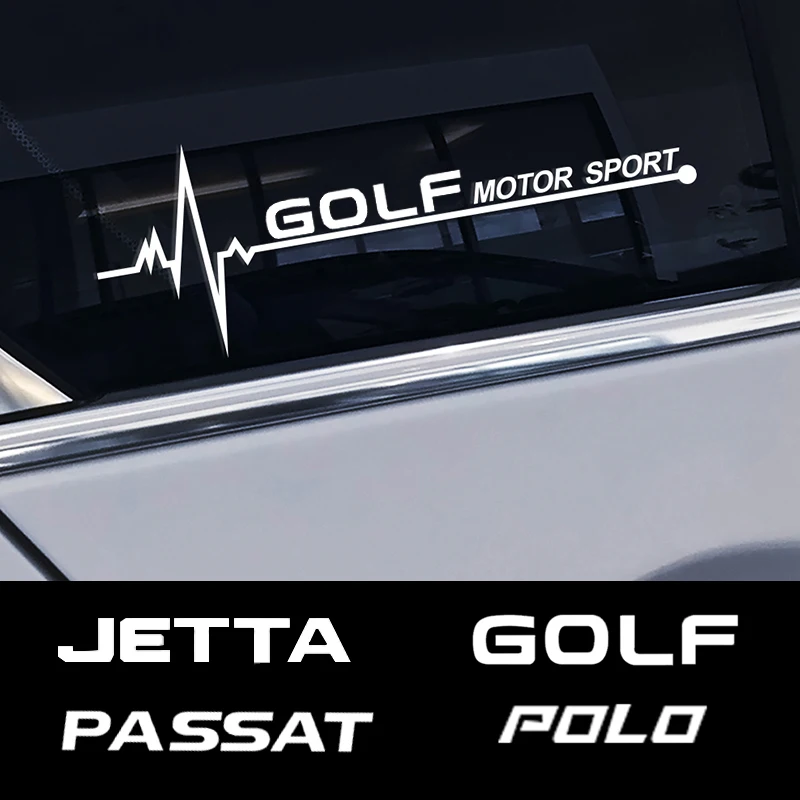 2pcs Vinyl Reflective Car Body Side Window Stickers for VW GOLF JETTA ...