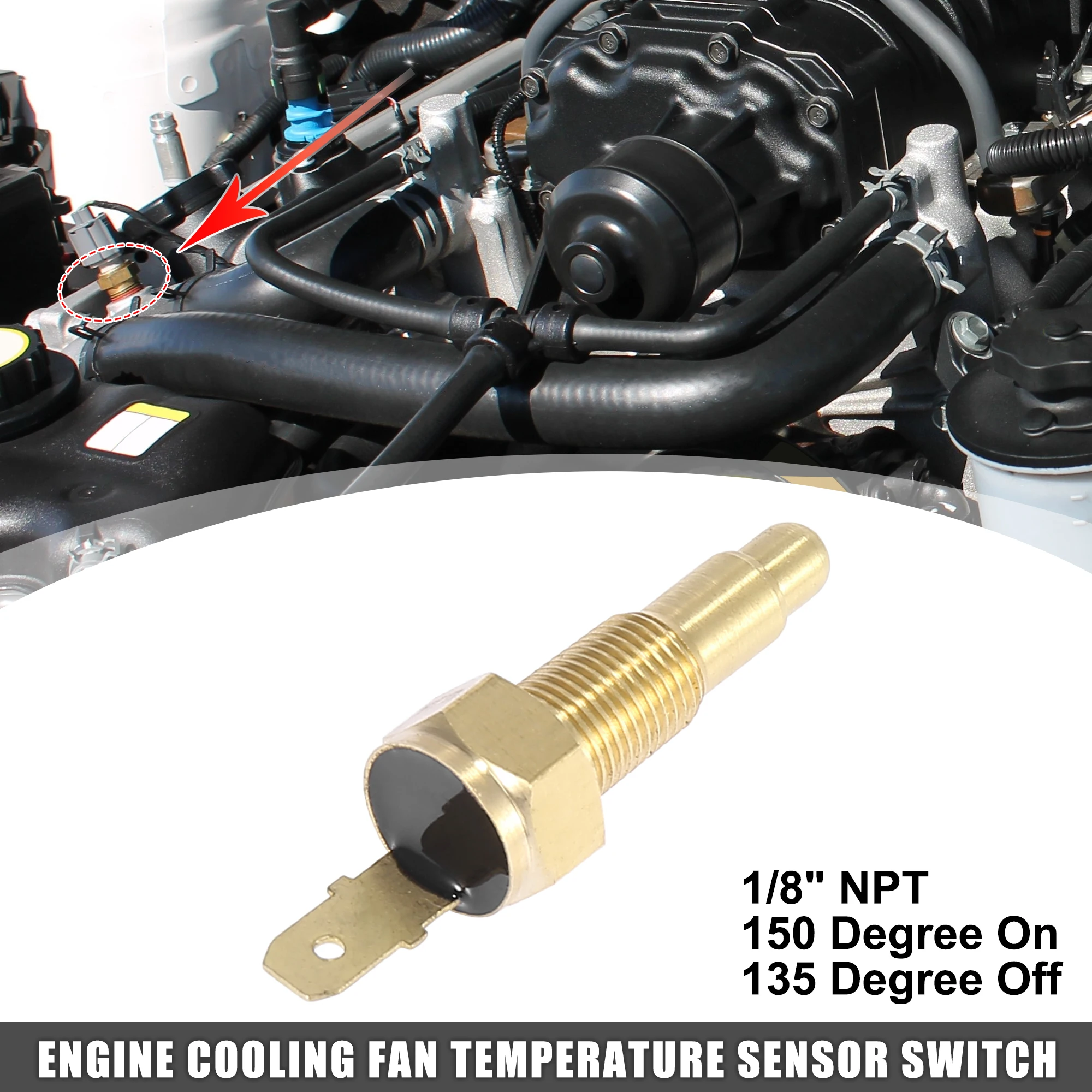 X Autohaux Universal Car Radiator Fan Temperature Sensor Switch for Car ...