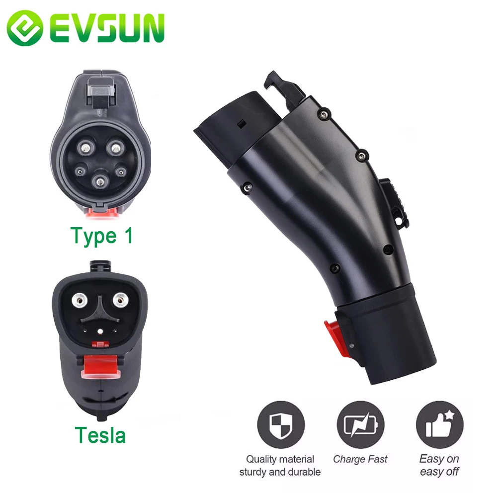 Evsun For Tesla Use J1772 Type 1 Plug Ev Charging Adapter To Socket ...