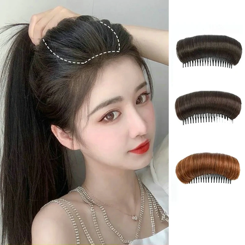 Invisible-Fluffy-Hair-Pad-Sponge-Clip-Puff-Hair-Head-Cushion-Bun-Bump ...