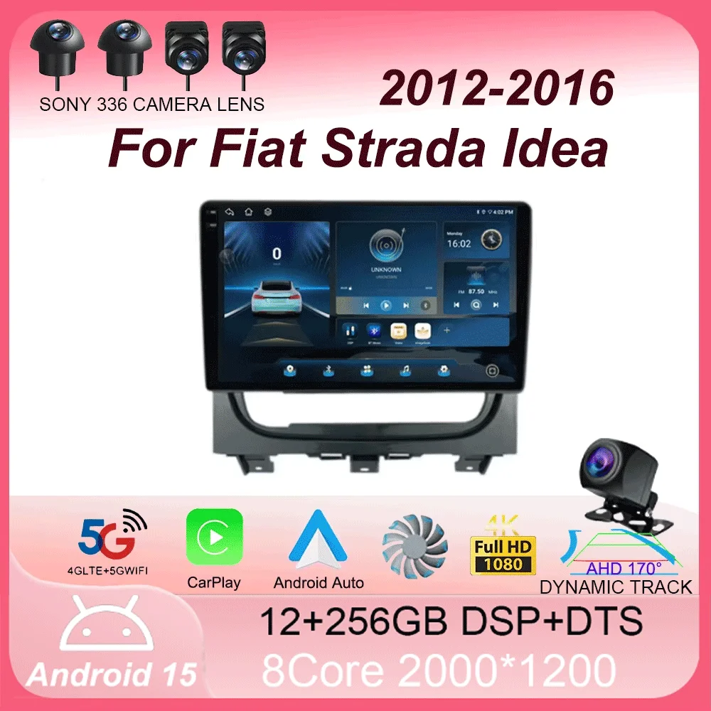 Android 15 For Fiat Strada Idea 2012-2016 2K QLED Android Car Radio ...