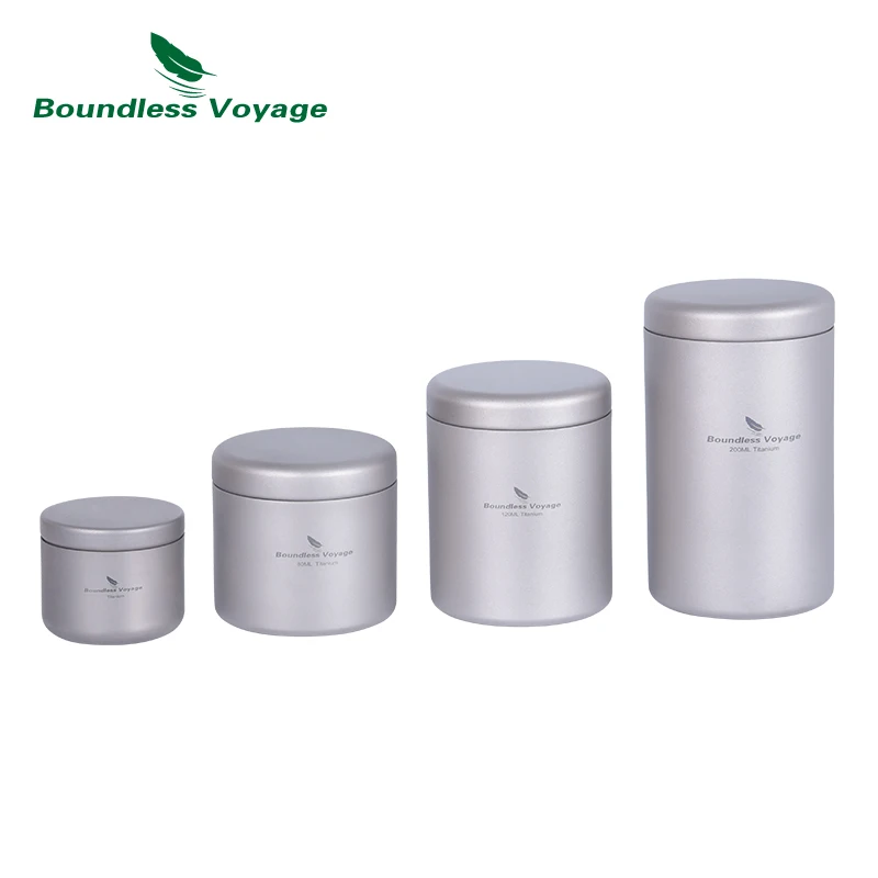 Boundless Voyage Titanium Tea Caddy Seasoning Jar Mini Size Canister ...