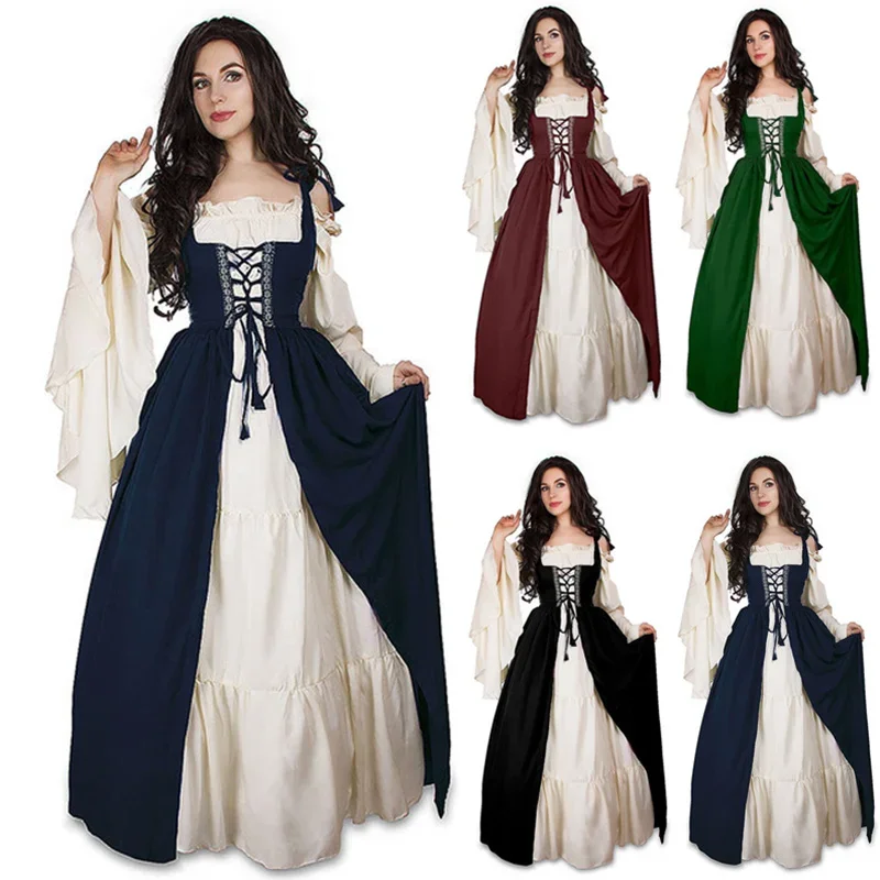 Medieval Punk Dress Cosplay Halloween Costumes Women Palace Carnival ...