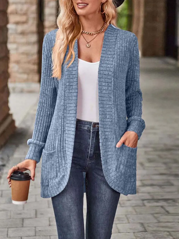 C-rdigan-largo-de-punto-con-cuello-en-V-para-mujer-c-rdigan-tipo-Kimono ...