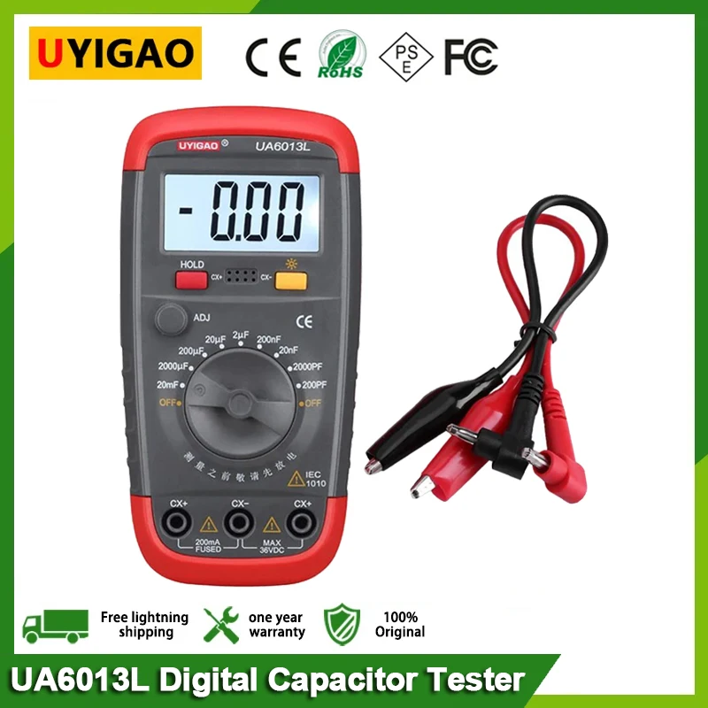 UYIGAO-UA6013L-Capacimetro-Professional-Digital-Capacitor-Tester ...
