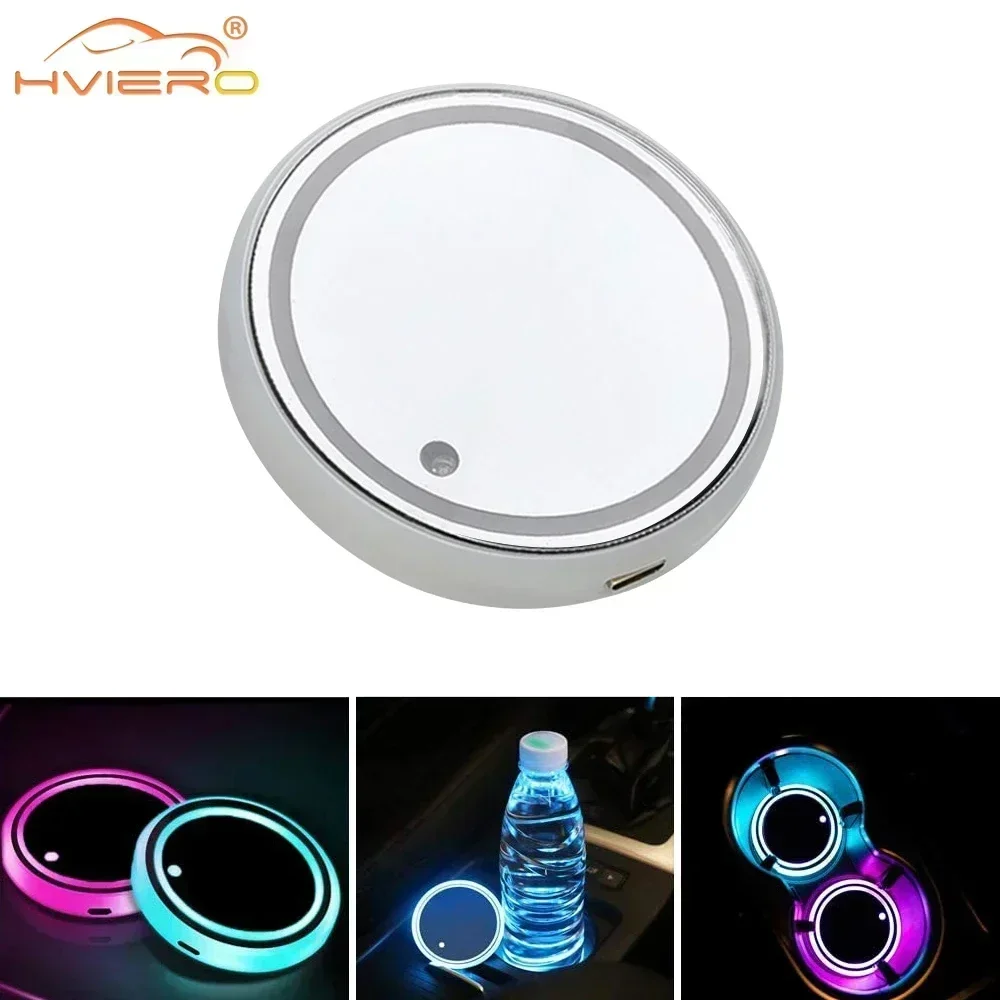 1/2pc Auto Cup Holde Mat Led Bottom Pad Lamp Cover Decorative ...