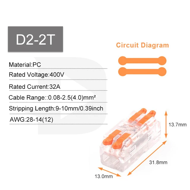 DIY GO Mini Fast Cable Connector Terminal Block Universal Compact Push ...