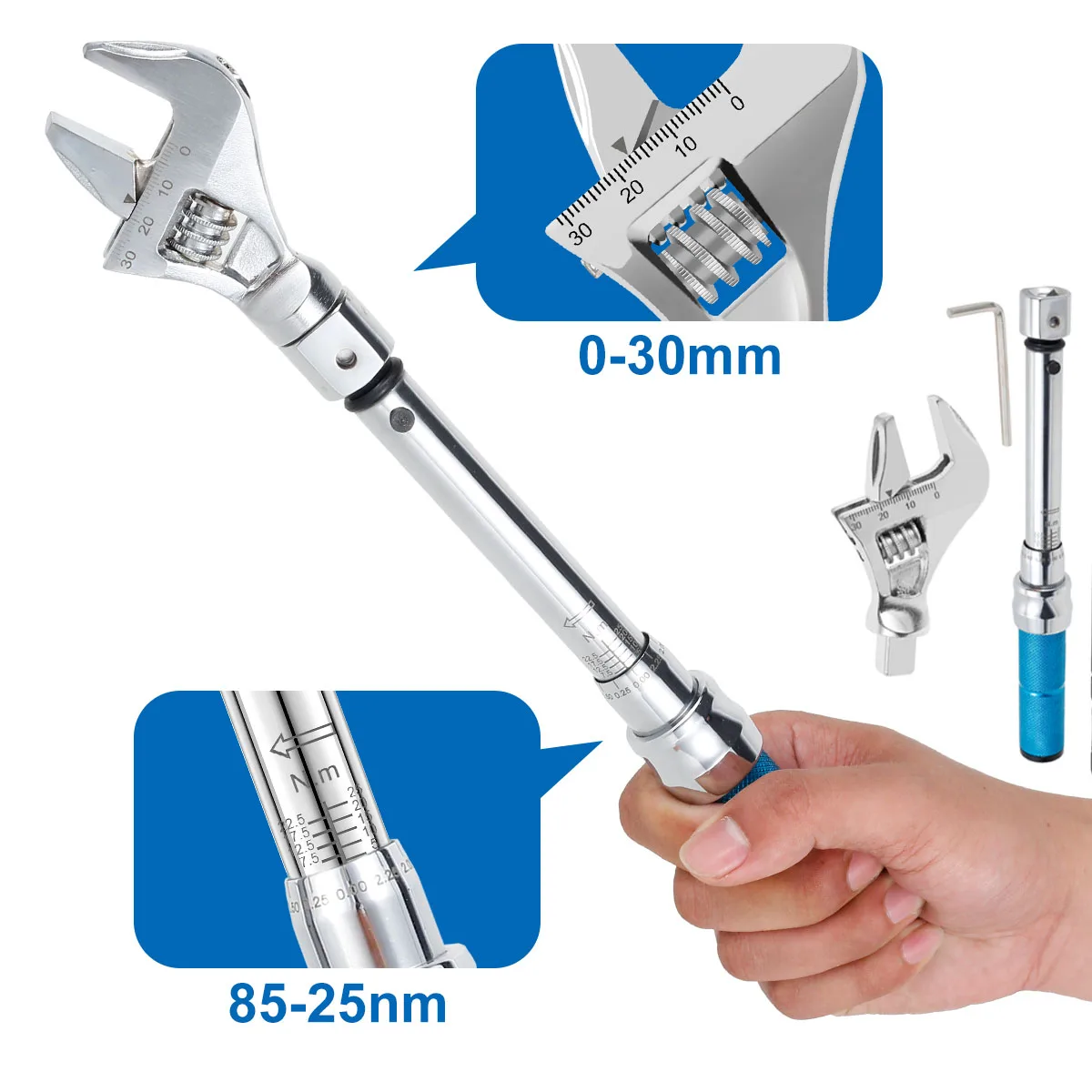 85-25NM-Adjustable-Torque-Wrench-30mm-Open-End-Wrench-Detachable-Torque ...