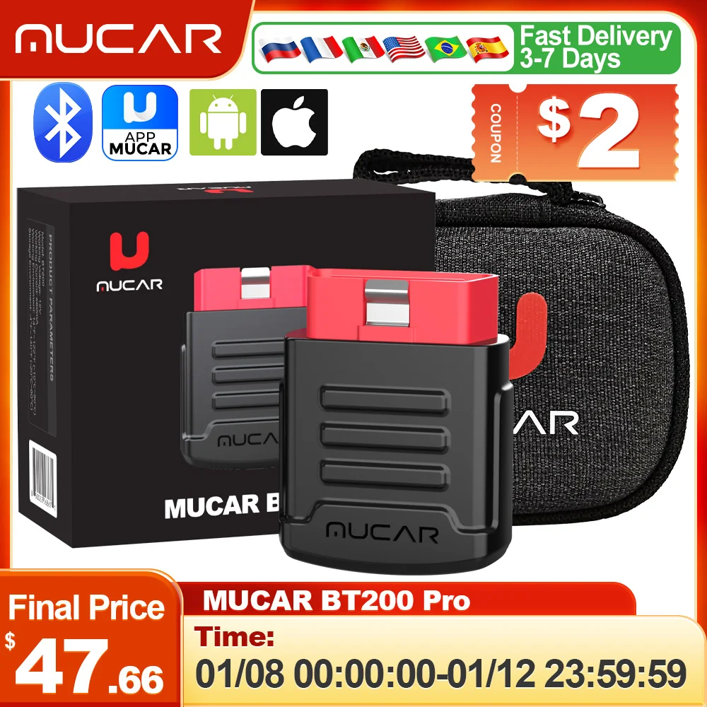 MUCAR-BT200-BT200-Pro-Obd-2-herramientas-de-diagn-stico-automotriz-Mucar-BT200-Bluetooth-obd2 ...