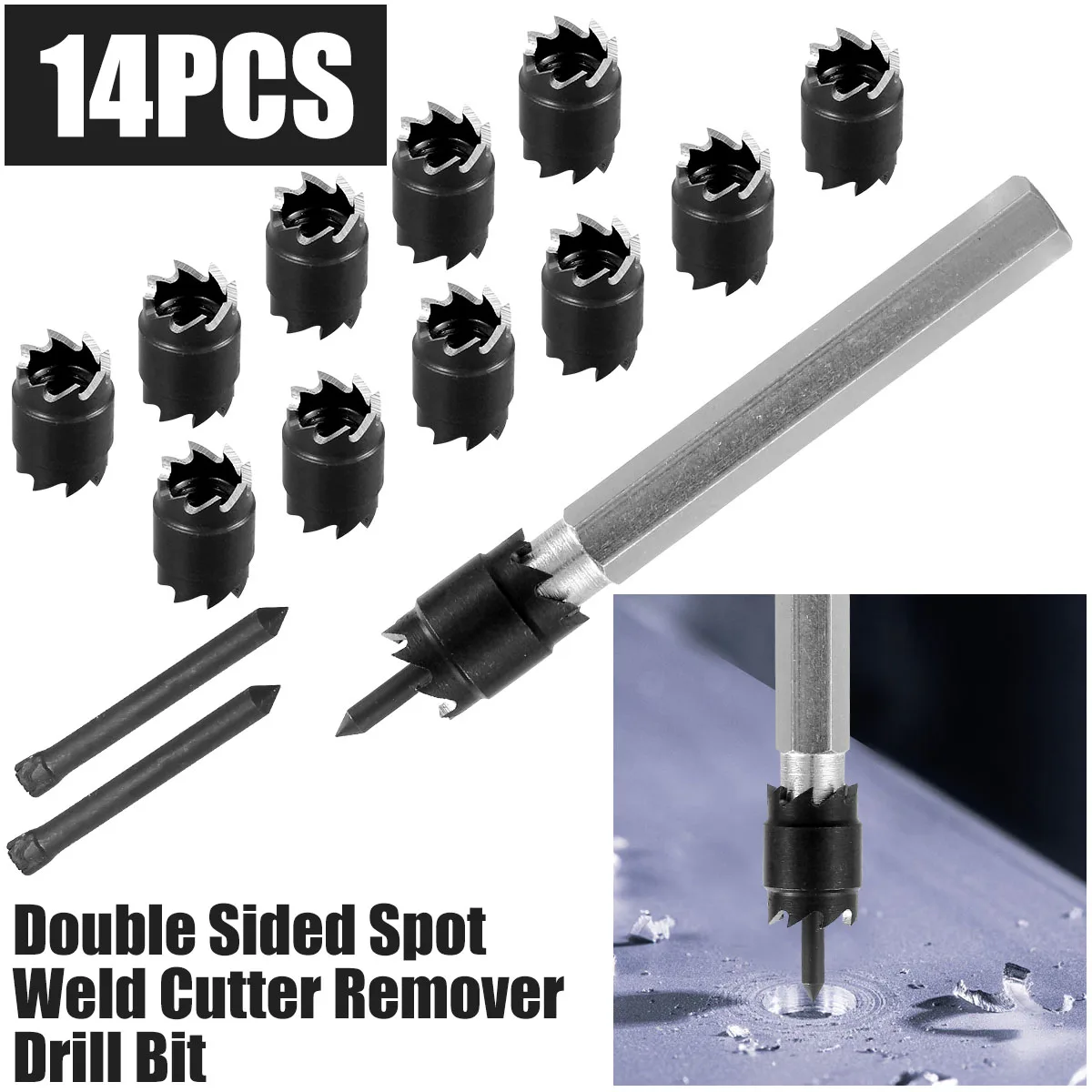 14Pcs-Spot-Weld-Cutter-Set-High-Speed-Steel-Double-Sided-Spot-Weld ...