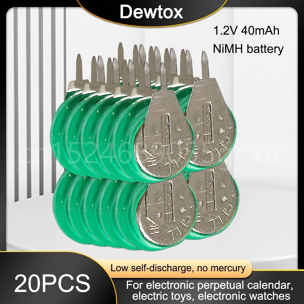 20PCS-1-2V-40mAh-Ni-MH-Rechargeable-Battery-Button-Coin-Cell-With ...