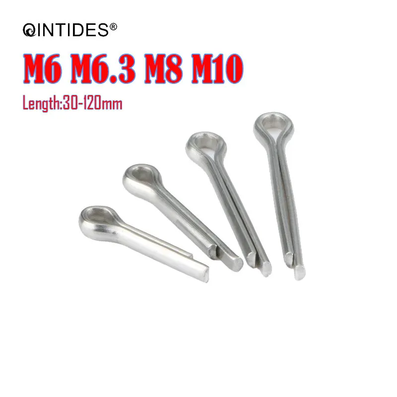 10-100pcs M6 M6.3 M8 M10 Split Pins Length:30-100mm 304 Stainless Steel ...