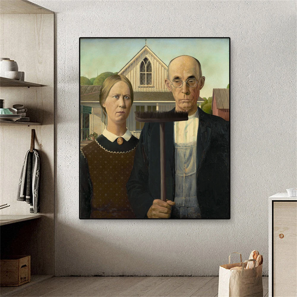 American Gothic Painting By Grant Wood