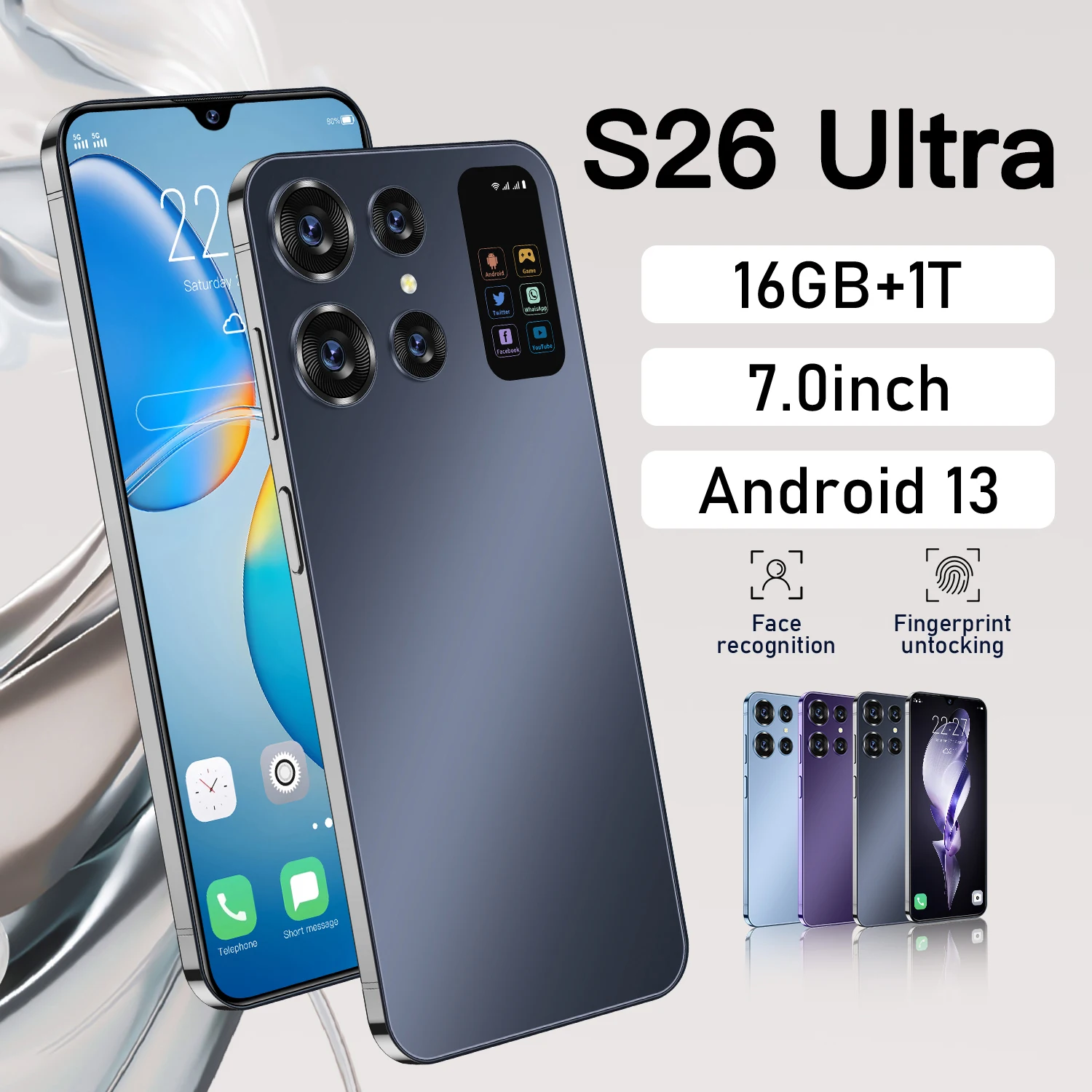 Tel-fono-Inteligente-S26-Ultra-Smartphone-Original-de-7-0-pulgadas-48MP-72MP-Android ...