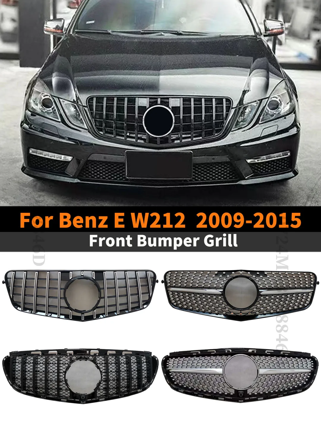 Front-Inlet-Grid-Radiator-Grille-Body-Kit-For-Mercedes-Benz-E-class ...