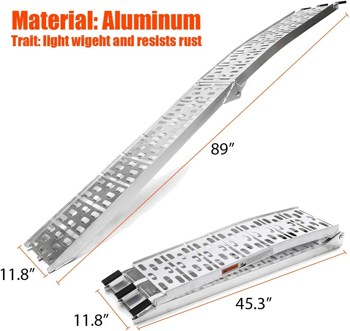 Aluminum-Truck-Ramps-For-Lawn-Mower-Pickup-Trucks-Snow-Blower-ATV-Ramps ...