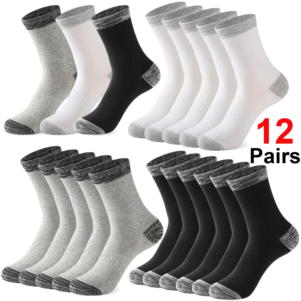 12Pairs Super Thick Merino Wool Socks Male Men Winter Thermal Cashmere ...