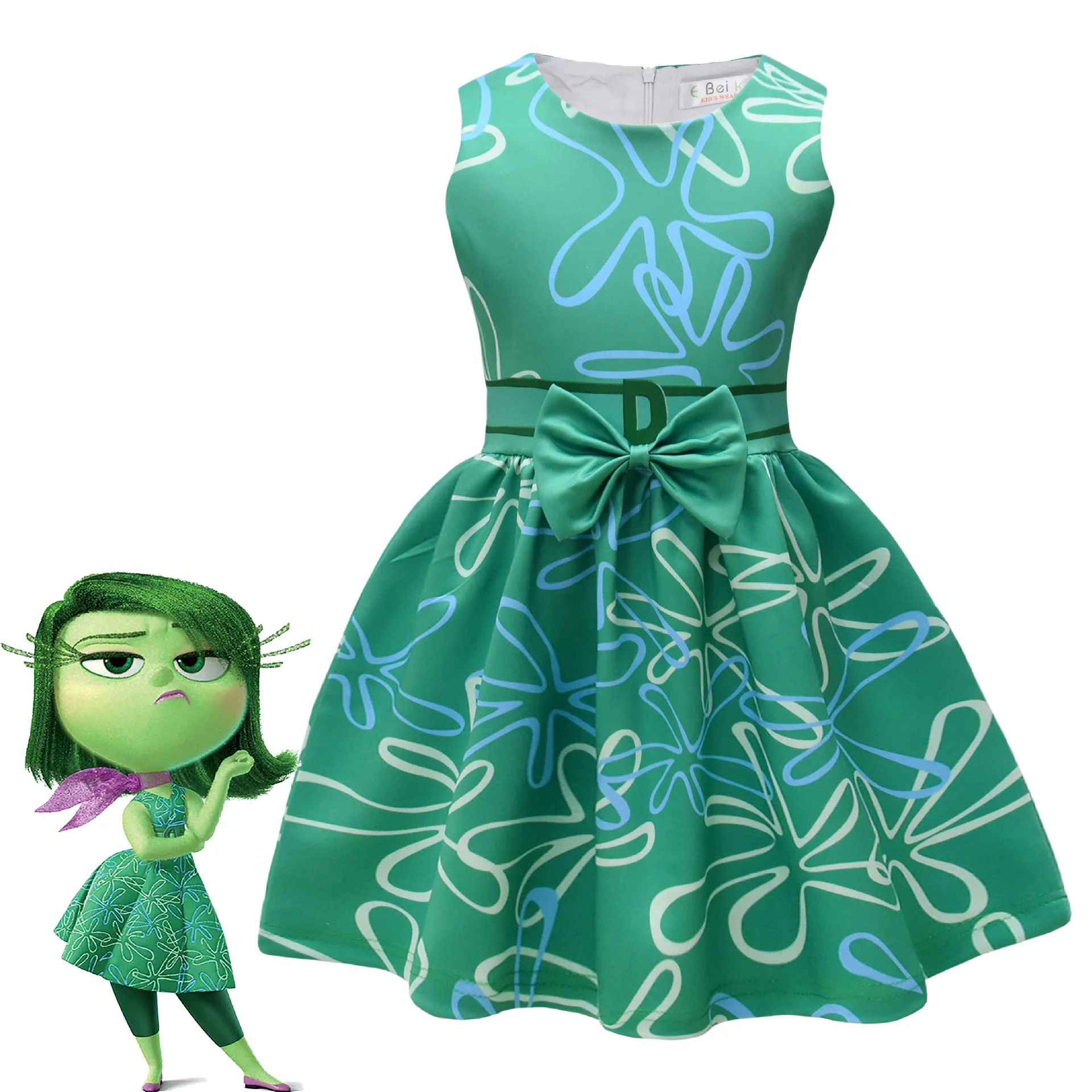 Disfraz de princesa Disney Inside Out Joy Disgust + peluca para niñas ...