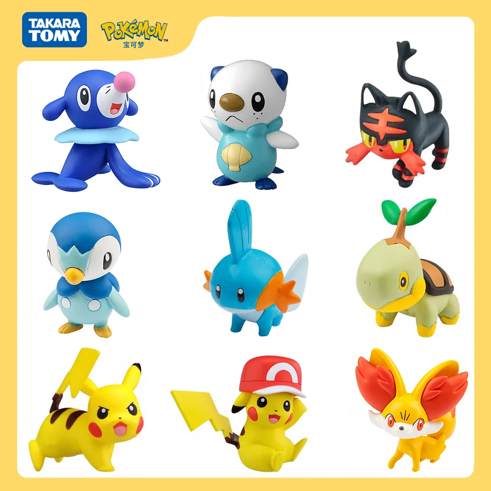 Oshawott-Popplio-Pokemon-Figure-Pvc-Toy-Pikachu-Litten-Turtwig-Fennekin ...