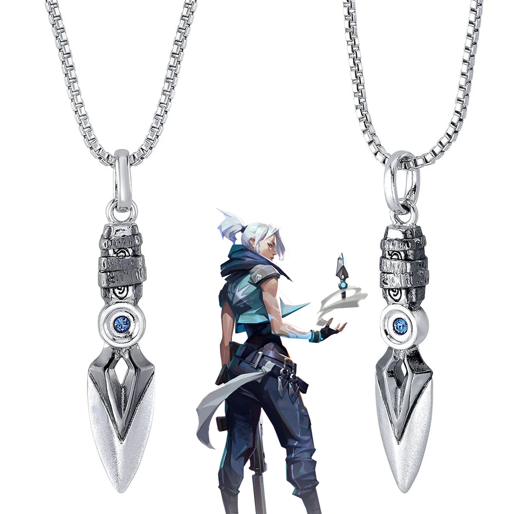 Jogo valorant colar jett cosplay unisex lâmina tempestade faca pingente ...