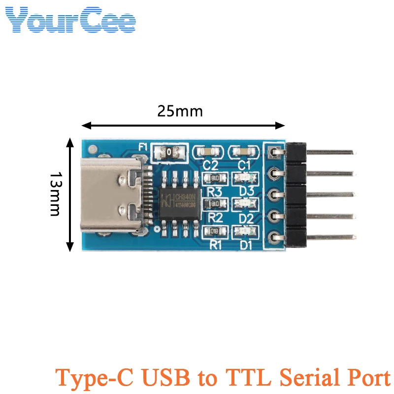 5pcs-1pc-CH340N-Type-C-USB-to-TTL-Serial-Port-Conversion-Module-Single ...
