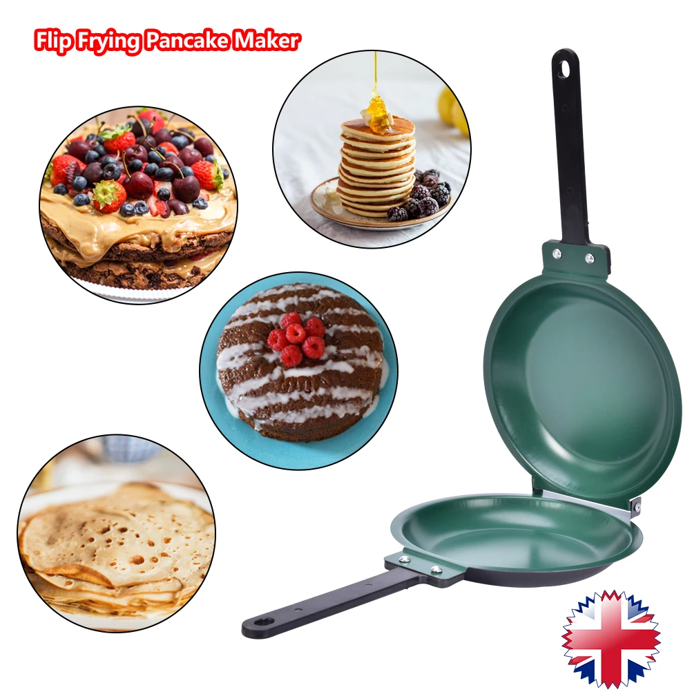 Double-Sided-Frying-Pan-Green-Non-stick-Ceramic-Coating-Flip-Frying-Pan ...