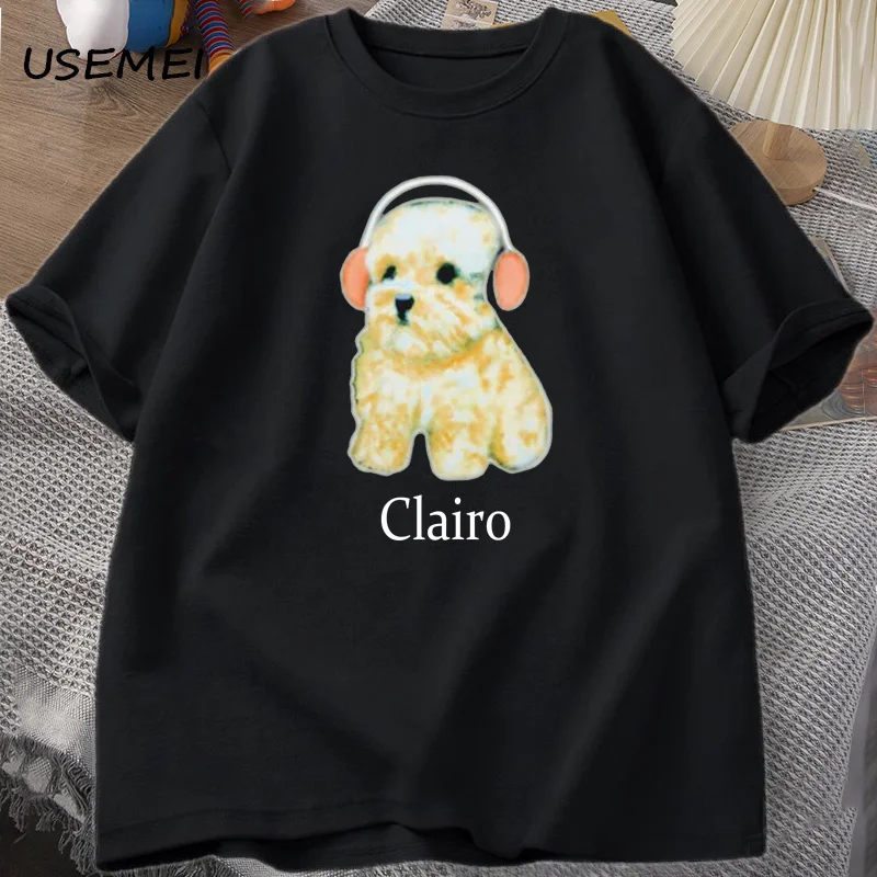Clairo Dog Puppy Headphones T-Shirt Funny Cute Cat Tee Merch Y2k Men's ...