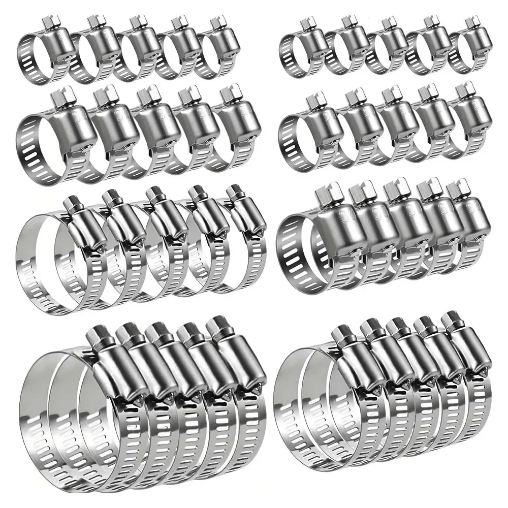 Hose-Clamp-Adjustable-6-70mm-Pipes-Clip-Fixed-Tool-304-Stainless-Steel ...