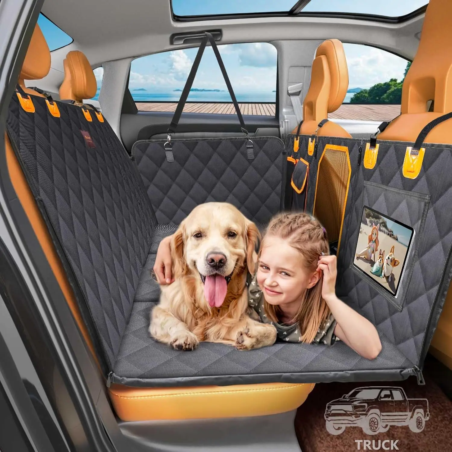 New-137-147CM-Double-Zipper-Car-Pet-Seat-Pad-Waterproof-Dirt-Resistant ...
