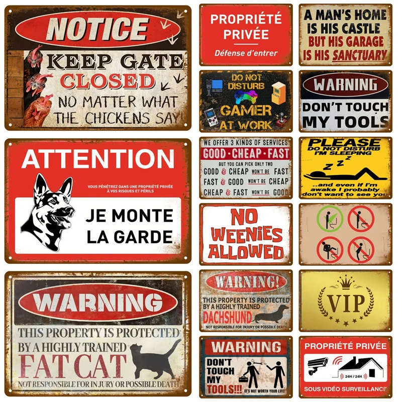 Warning-Retro-Tin-Sign-For-Home-Room-Wall-Decor-Art-Metal-Sign-Vintage ...