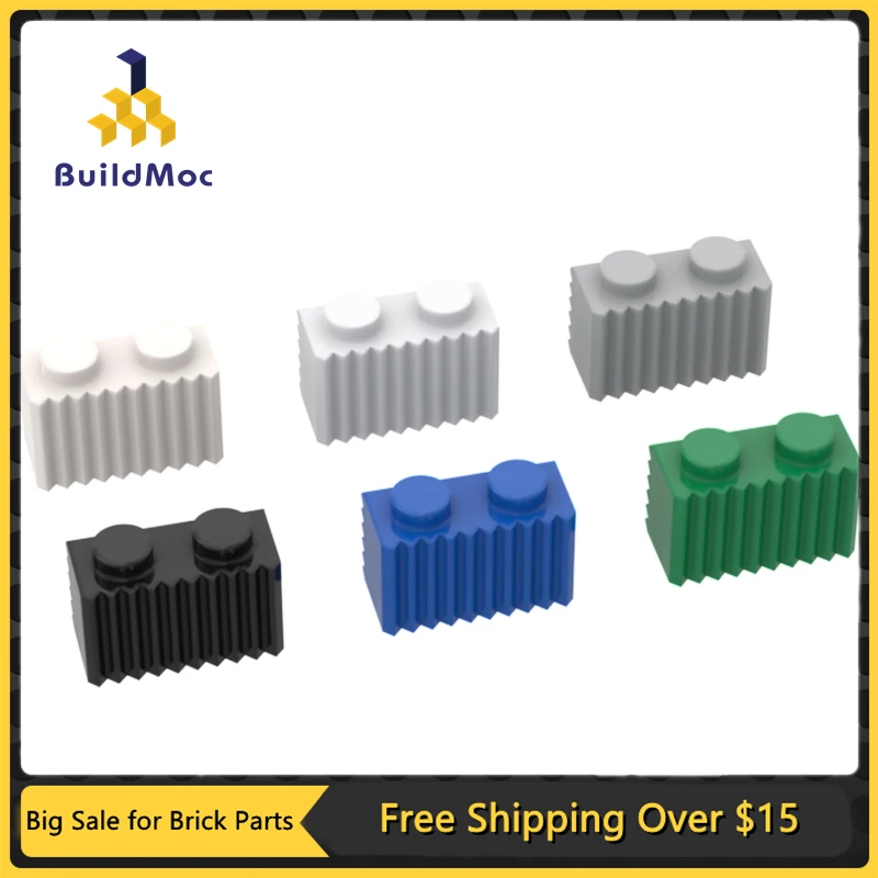 10Pcs MOC Parts 2877 Brick Modified 1 x 2 with Grille / Fluted Profile ...